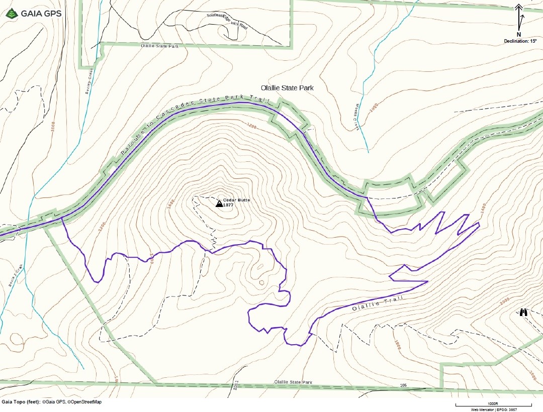 Cedar Butte, Olallie State Park - Olallie Trail, West Ridge Trail ...