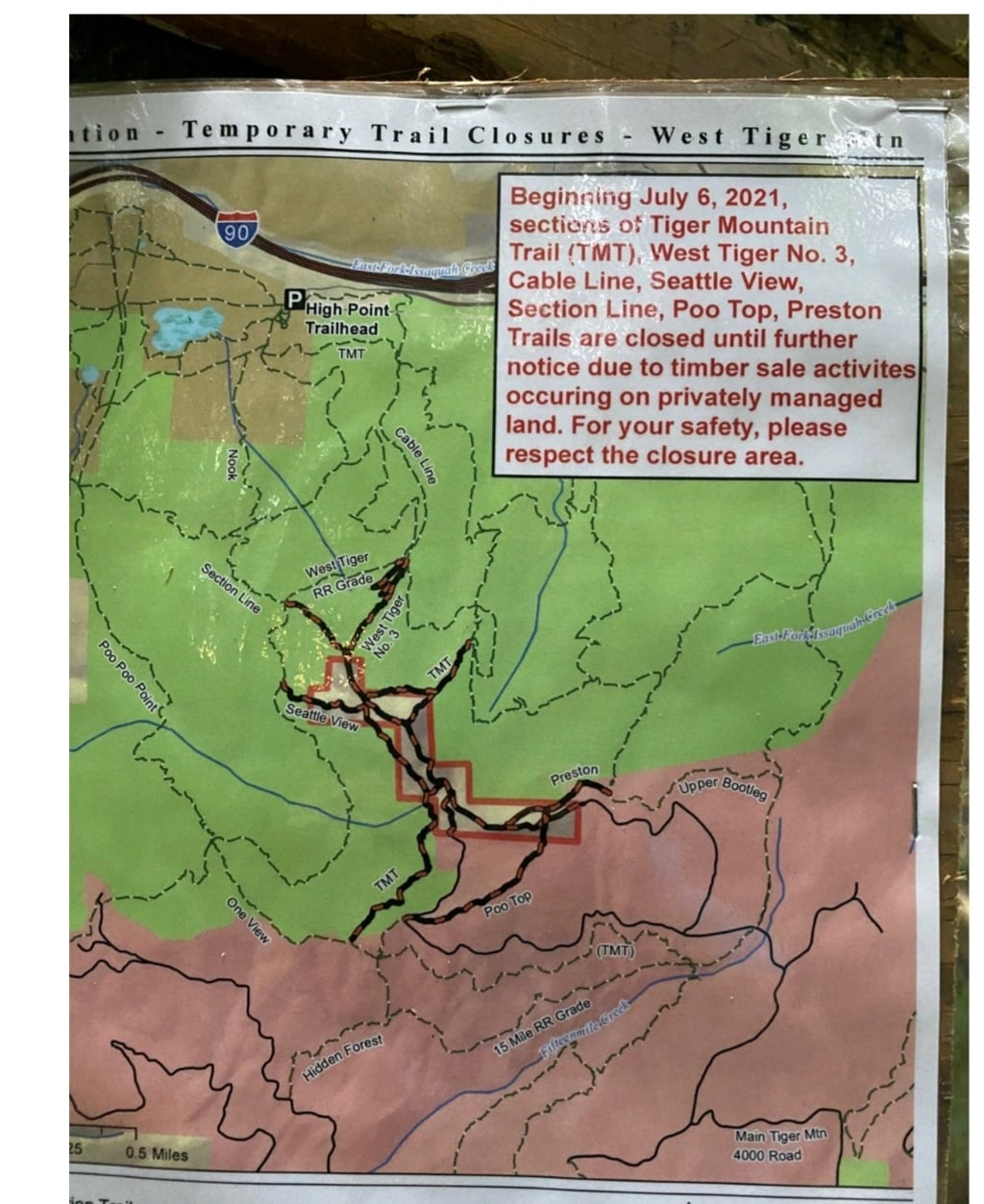 West Tiger 3, Section Line Trail, Seattle View Trail, Tiger Mountain ...