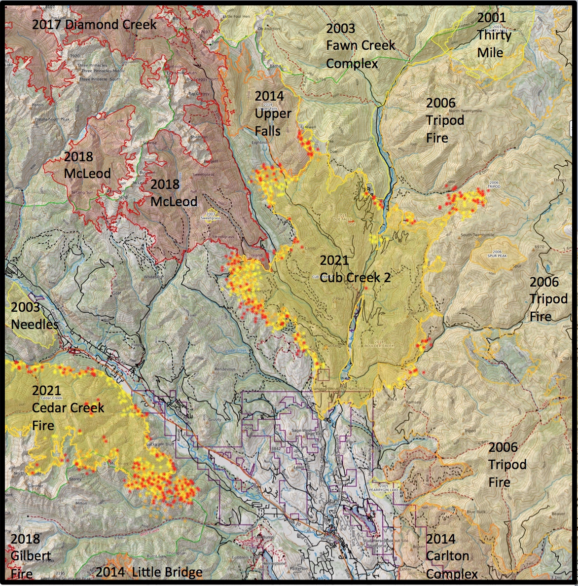 Carlton Complex Fire Map