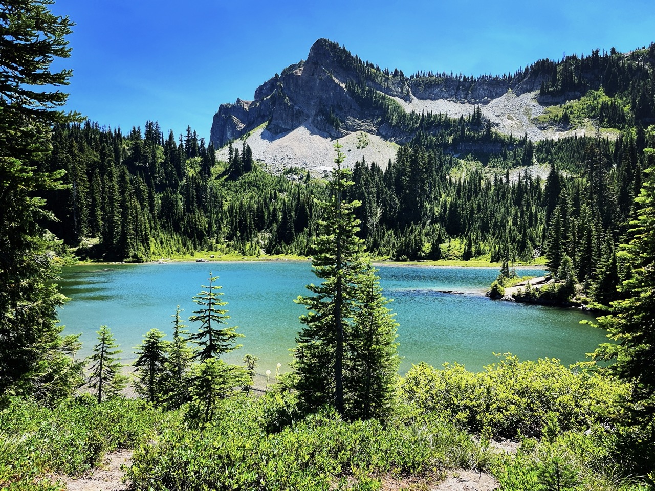 Cougar Lakes, Naches Peak Loop, Swamp Lake, American Lake, Dewey Lake ...